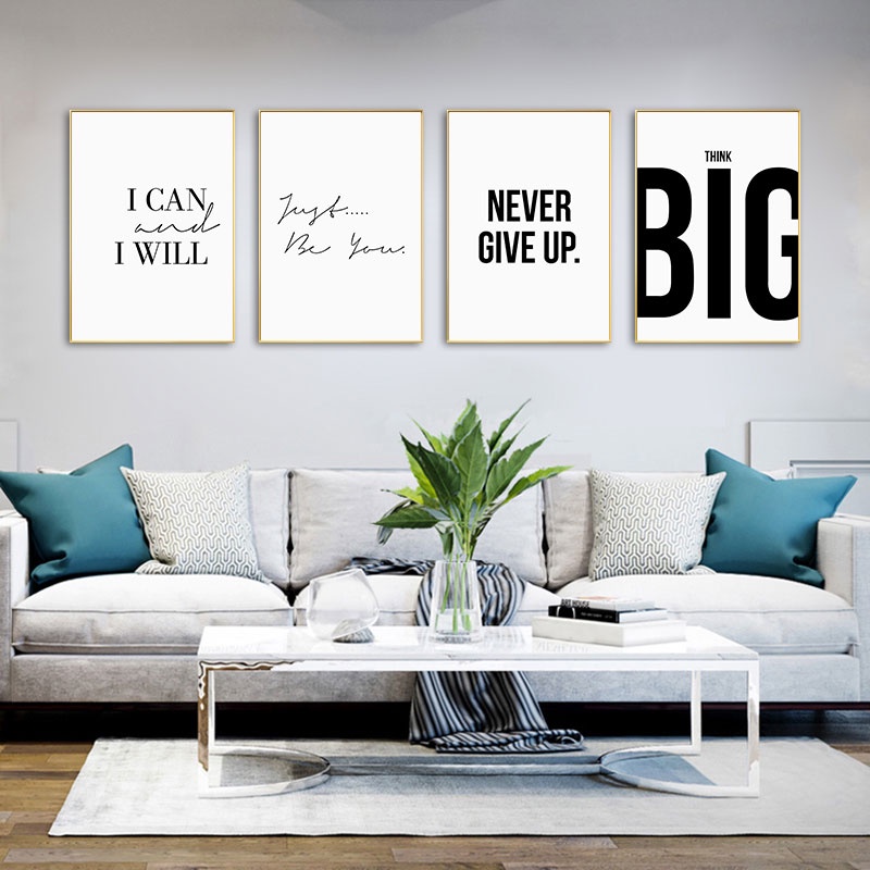 Modern Simple Inspirational Words Canvas Painting Prints Wall ...