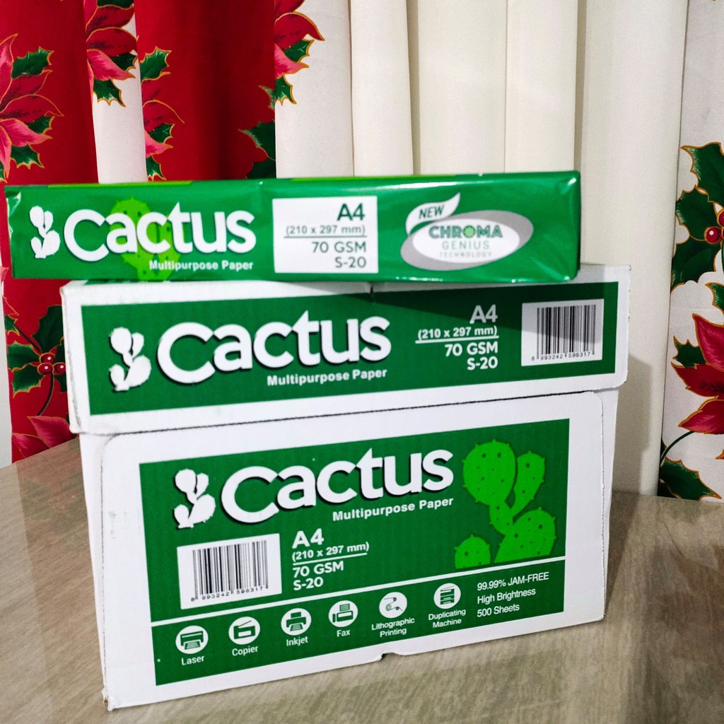Cactus Bond Paper (1 Box of 5 Reams ) | Short, Long | 70 GSM | Shopee ...