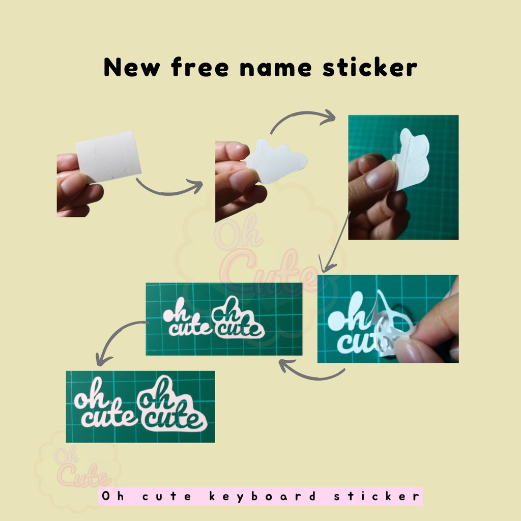 Qwerty Keyboard Sticker for windows colorful - Cute - pastel ...