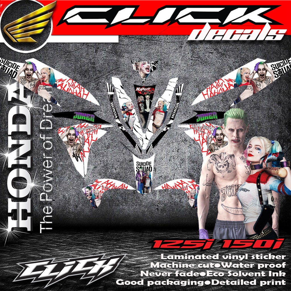 Honda Click 125 Joker and Harley Queen Decals sticker 125i & 150i Game ...