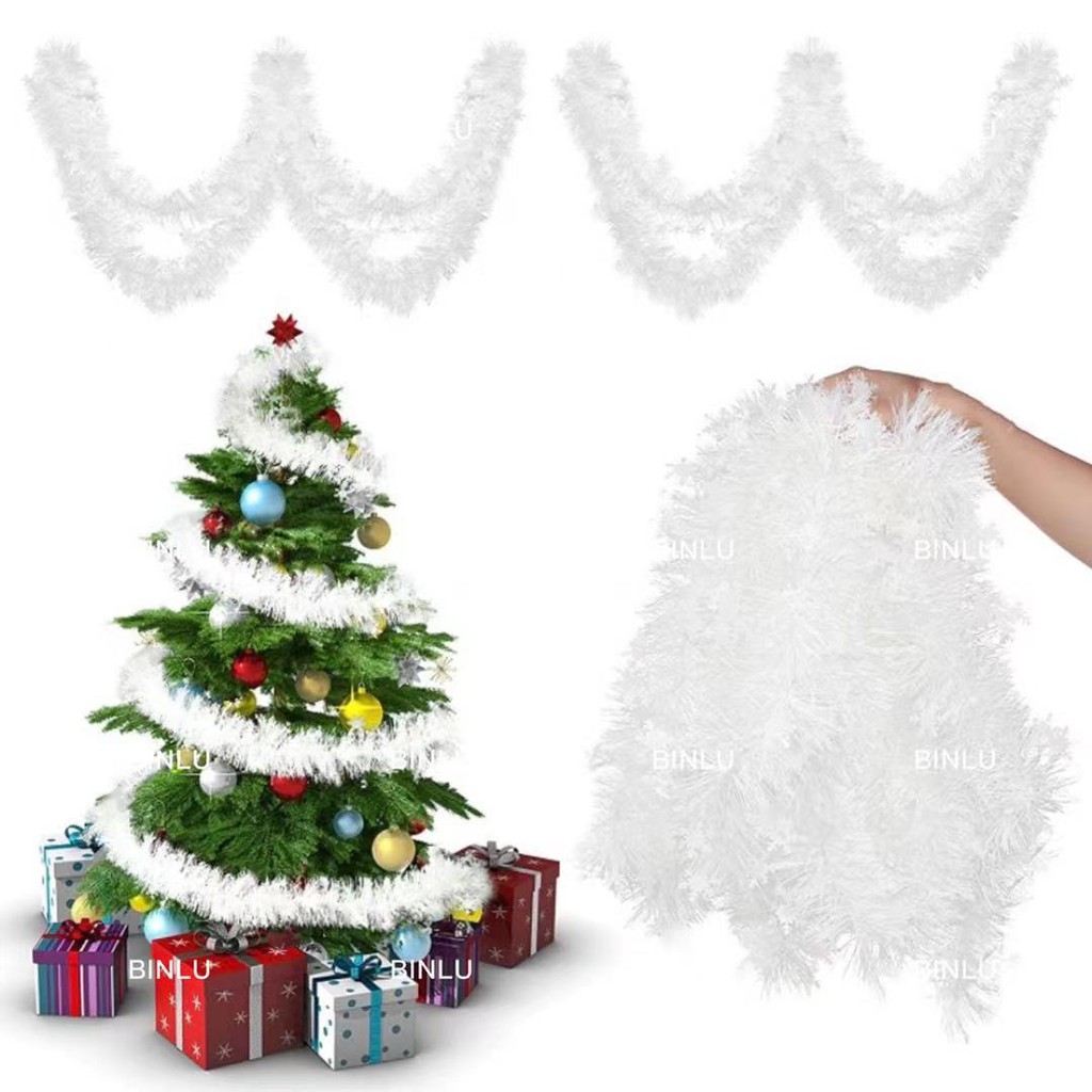 White garland for christmas decoration snowflake tinsel garland for ...