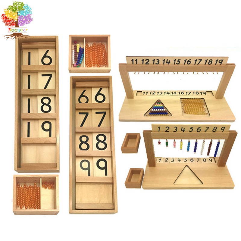 Treeyear Montessori Hanger for Color Bead Stairs with Beads Preschool ...