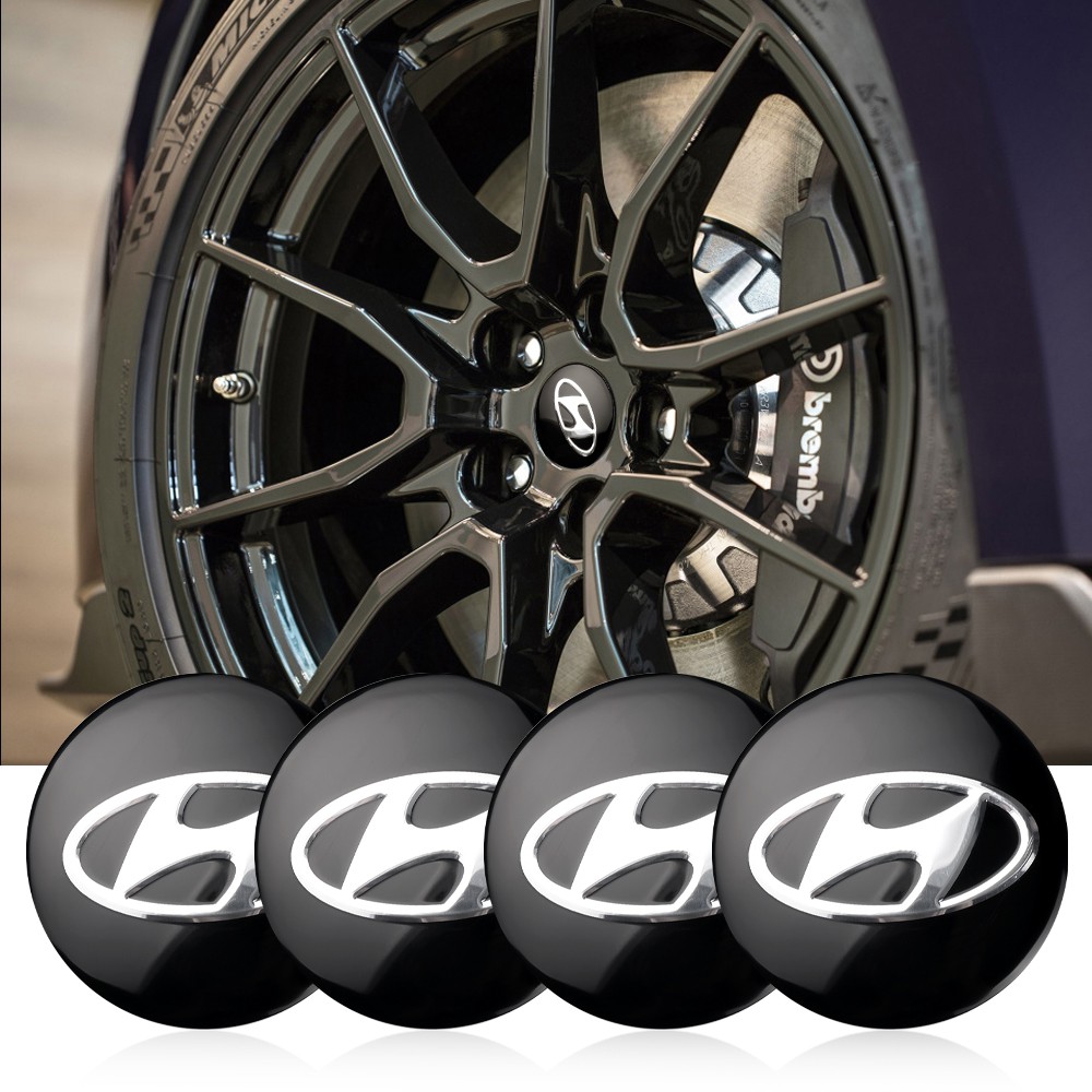 Hyundai 4PCS Wheel Center Hub Cap Stickers Decal | Shopee Philippines