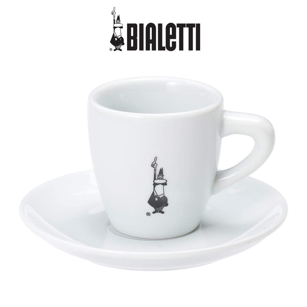 [Bialetti] Classic Italian Espresso Cup and Saucer Set in Porcelain ...