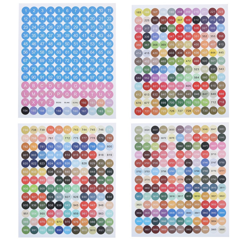 Diamond painting DMC color card, number sticker, round sticker, cross ...