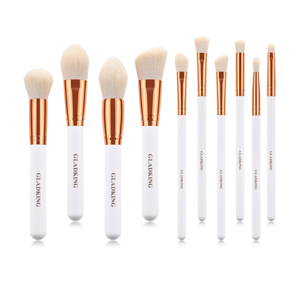 Gladking 10 Pcs. White Makeup Brush Set | Shopee Philippines