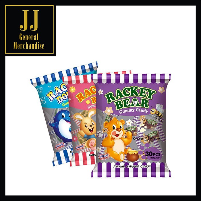 Rackey Dolphin,Bear,Rabbit Shape Gummy Candy 1 Pack 30 Pcs | Shopee ...