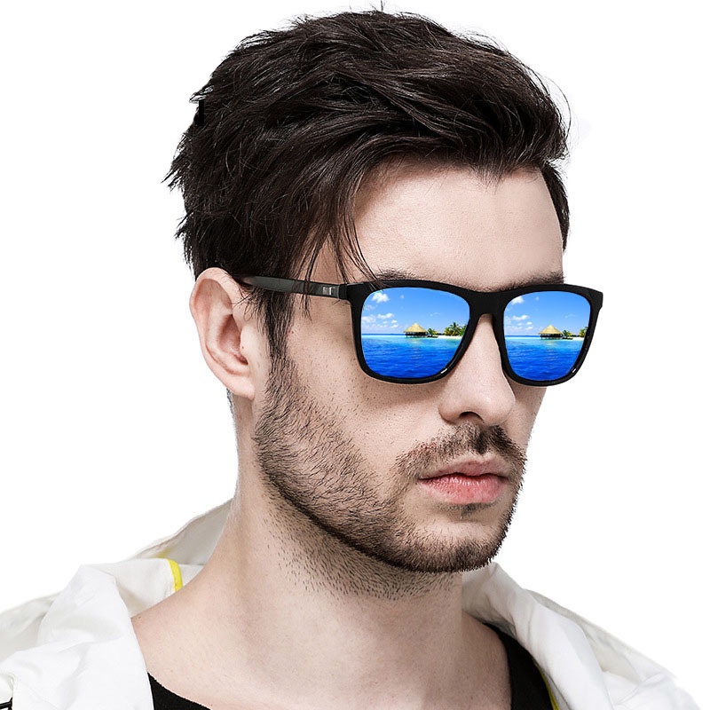 Fashion Retro Men Polarized Square Sunglasses UV400 Handsome | Shopee ...
