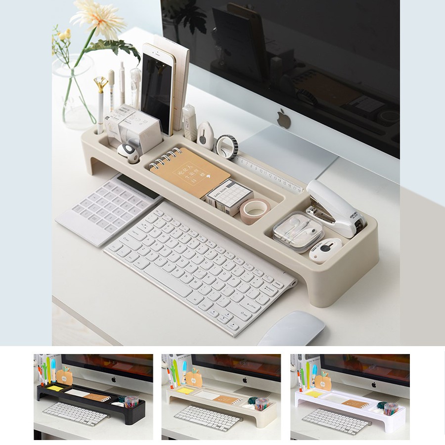 Dailyhome Desktop Organizer Computer Monitor Storage Box Phone Stand ...
