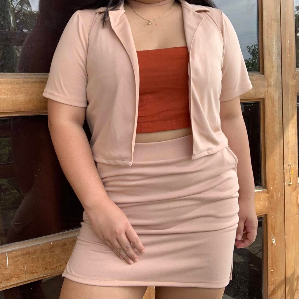 chichay : DANICA TERNO 2Slit Skirt w/ Blazer Top (Kasya Medium-2xl) | Shopee Philippines