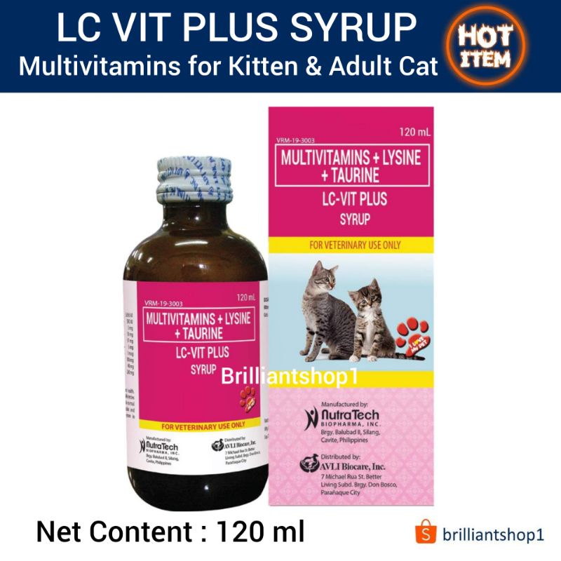LC VIT PLUS SYRUP MULTIVITAMINS FOR KITTEN & ADULT CAT (120ML) | Shopee ...