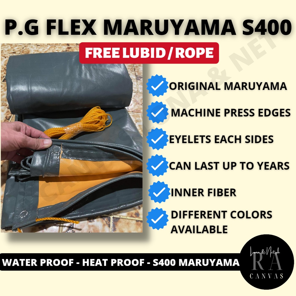 6ft x 6ft MARUYAMA PG FLEX S400 TRAPAL WATERPROOF MAKAPAL LONA TOLDA TARPAULIN RAIN COVER HIGH ...