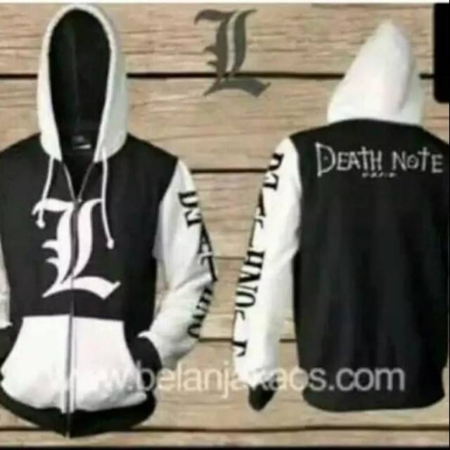 Jacket anime hoodie death note kira logo L | Shopee Philippines
