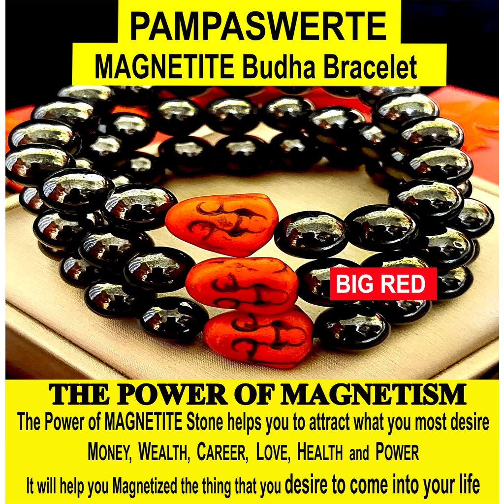 MAGNETITE MANTRA BRACELET Big Red Crystals | Shopee Philippines