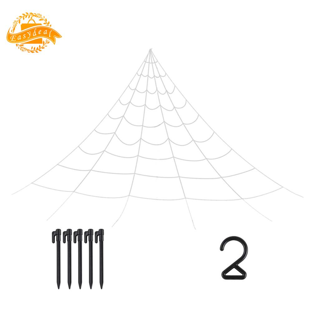 Halloween Decorations Spider Web with Gutter Hook Set 5M Giant Outdoor ...