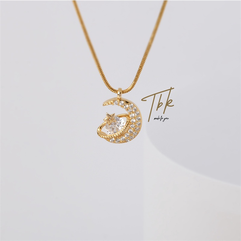 TBK 18K Gold Hitagi Necklace for Women Star and Moon Necklace ...