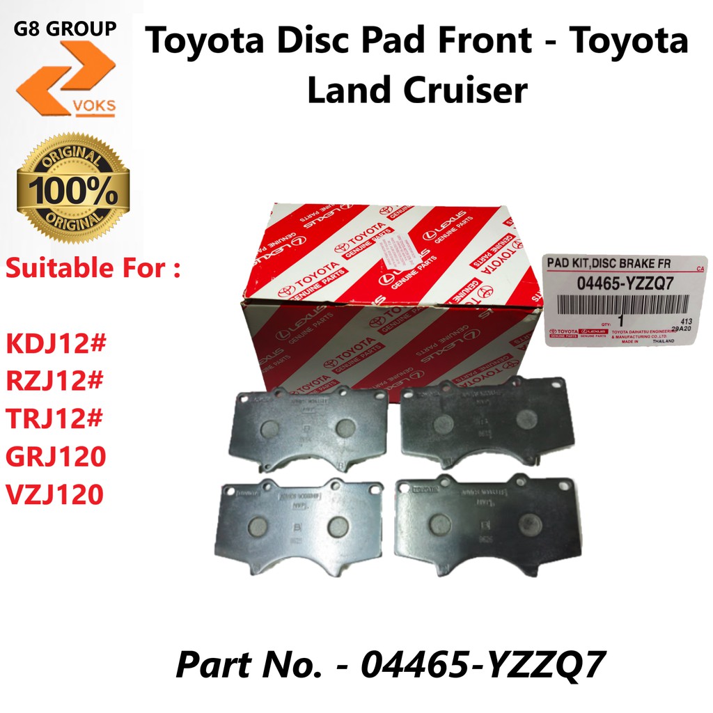 Toyota Disc Pad Front - Toyota Land Cruiser ( 04465-YZZQ7 ) | Shopee ...