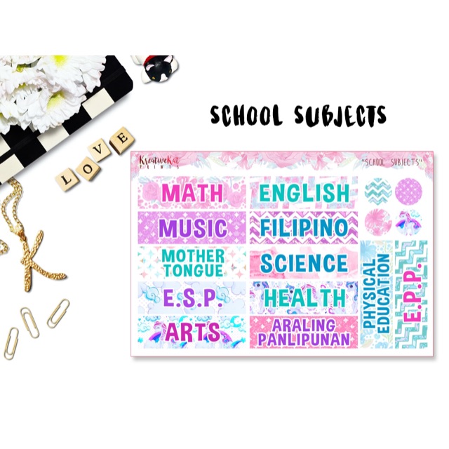 School Subjects Stickers | Shopee Philippines