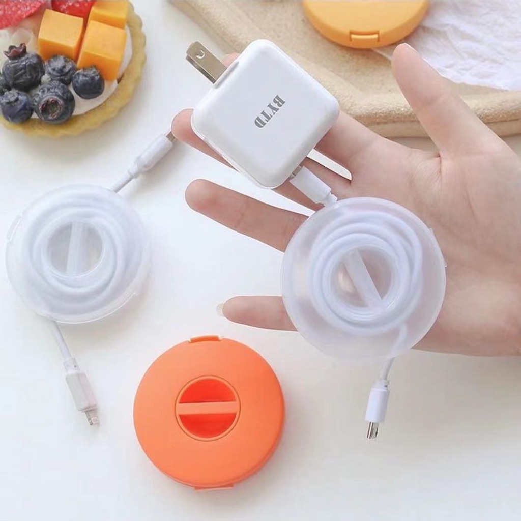Portable Round USB Cable Winder,Small Cable Organizer Rotatable Data ...