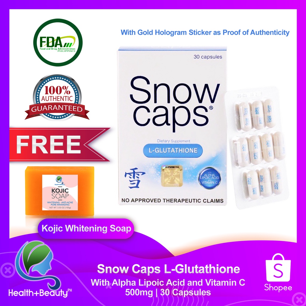 Snow Caps L-Glutathione Skin Whitening 30 Capsules | Shopee Philippines