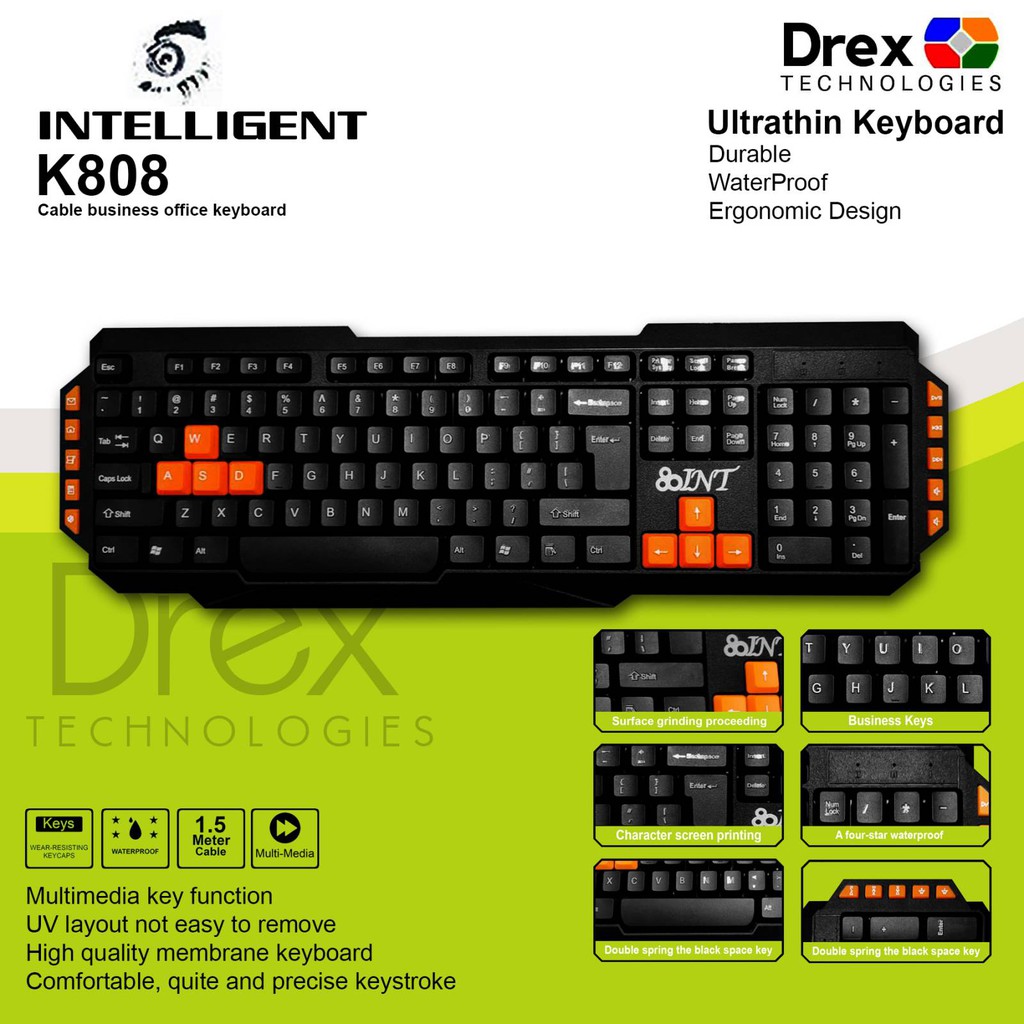 Intelligent K808 Multimedia Keyboard / Business Office Keyboard ...