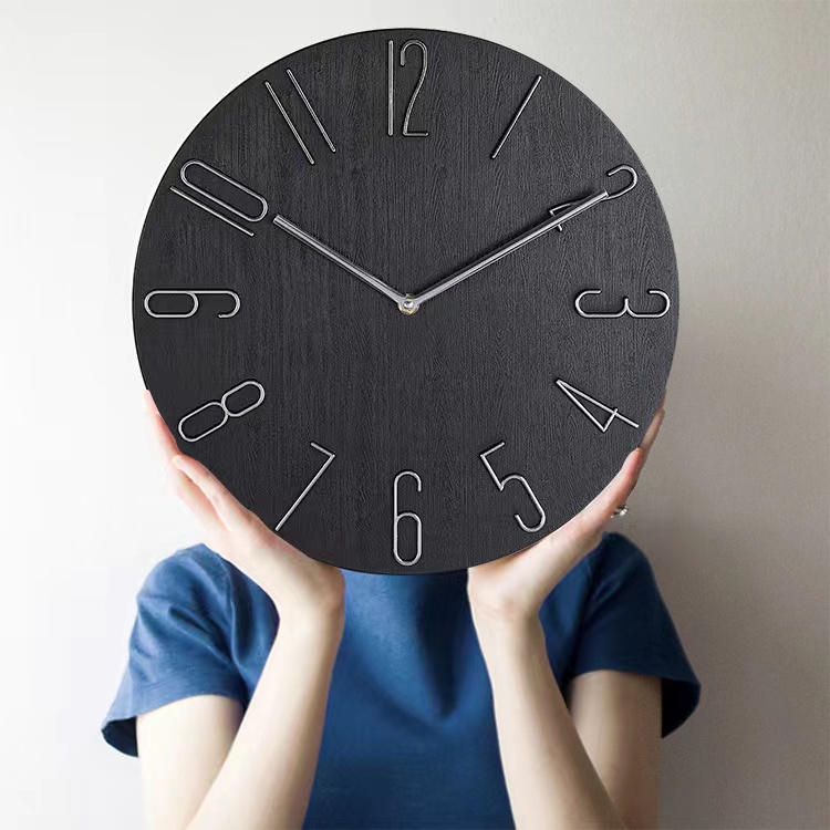 【HOT.COD】Sleek Silent Wall Clock Embossed Numbers Easy Read Minimalist ...