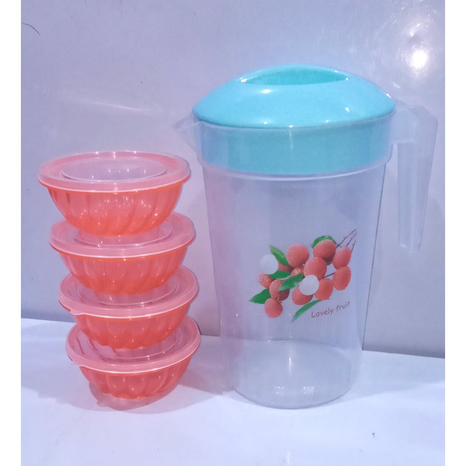 Set 4in1 PLASTIC PITCHER WITH 4PCS GELATIN BOWL | Shopee Philippines