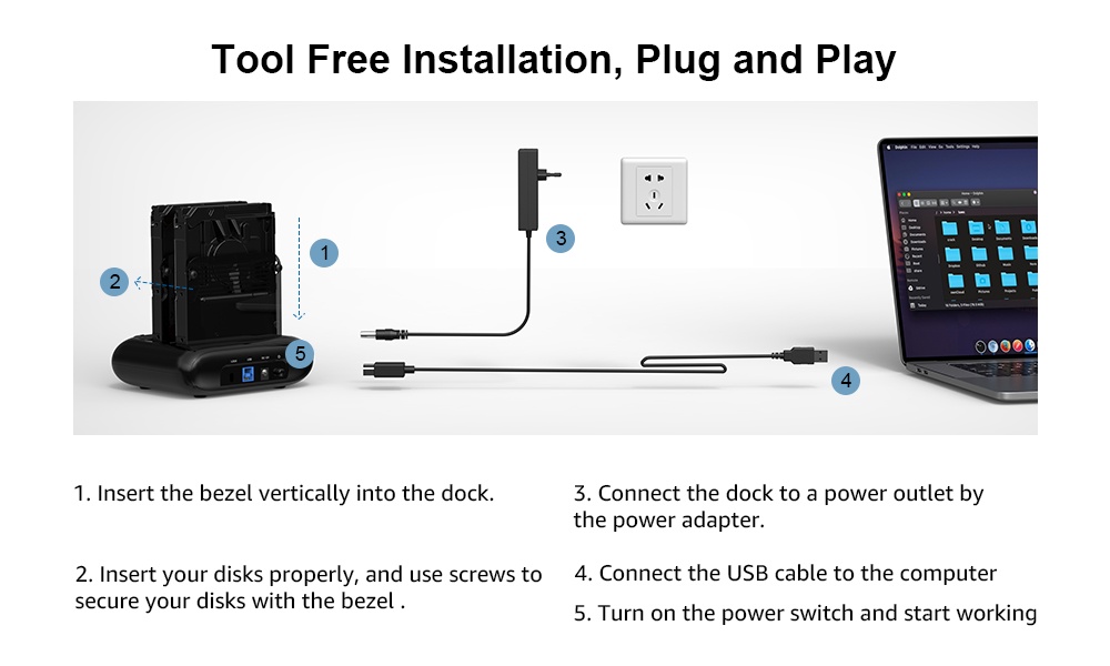 Wavlink Dual Bay External Hard Drive Docking Station (2x16tb) Usb 3.0 ...