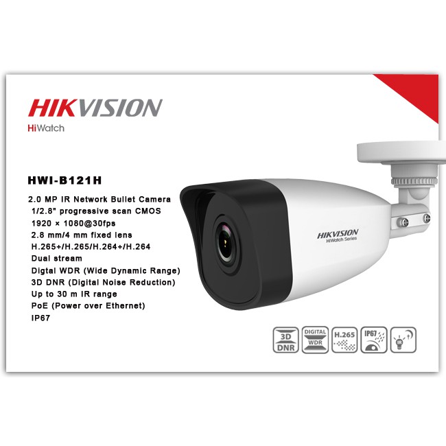 Hikvision Hiwatch Series | B121H | 2.0 MP IR Network Bullet Camera ...