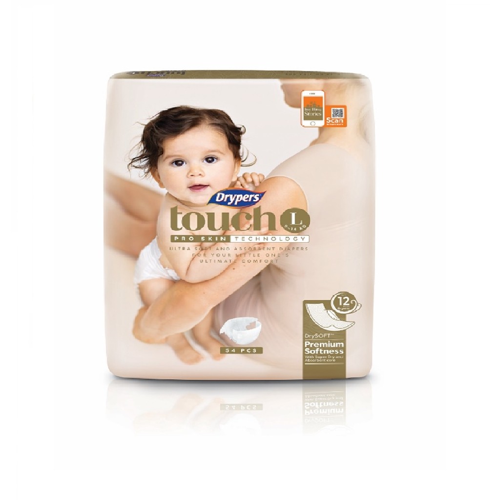 Drypers Touch Mega Pack Diaper L 54's | Shopee Philippines