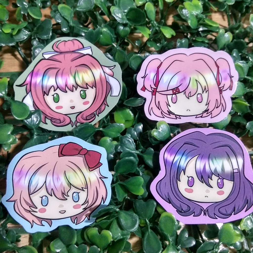 REGULAR Doki Doki Literature Club Chibi Head Sticker SET | Shopee ...