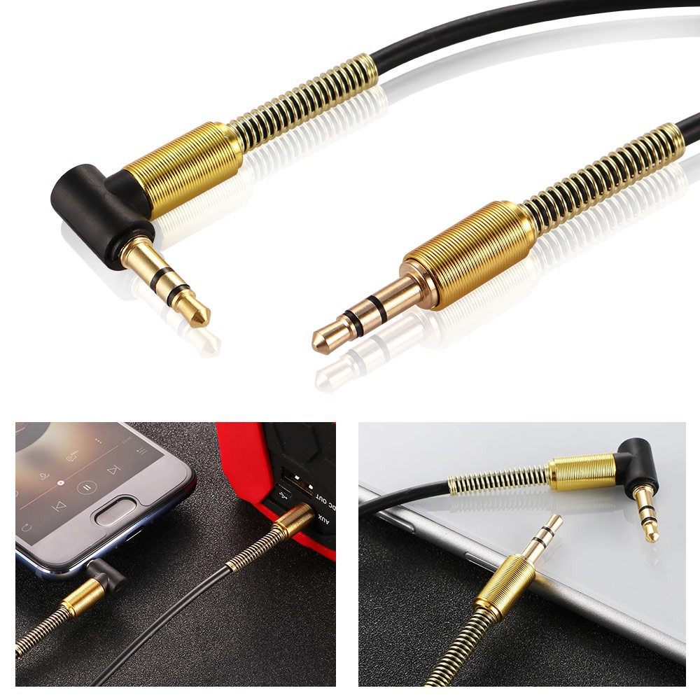 Zuleet# 3.5mm Jack Gold Male to Male Aux Audio cable for phone (curve ...
