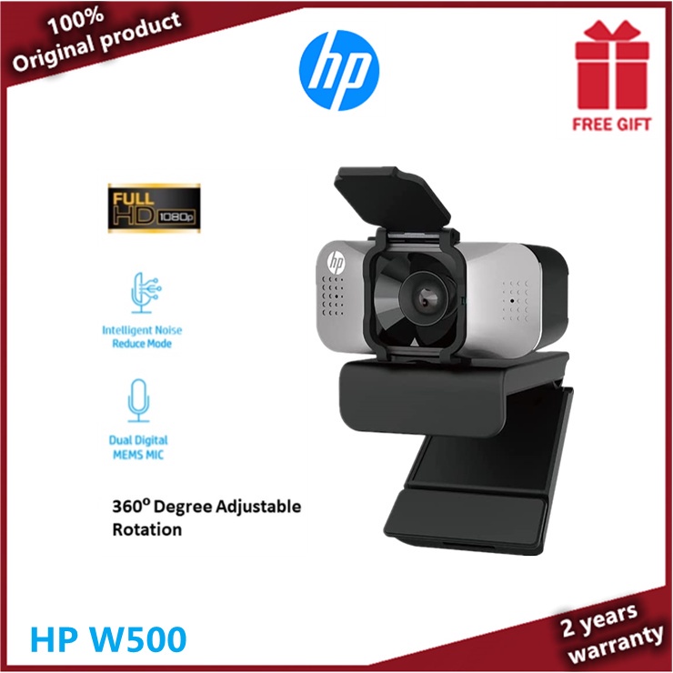 HP W500 Full HD 1080P webcam with built-in dual microphone noise ...