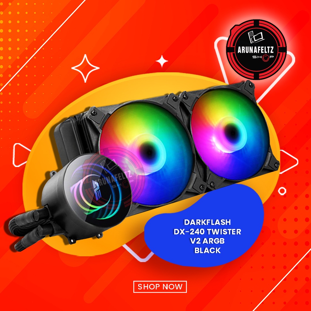 DARKFLASH DX240 V2 TWISTER BLACK ARGB AIO LIQUID CPU COOLER | Shopee ...