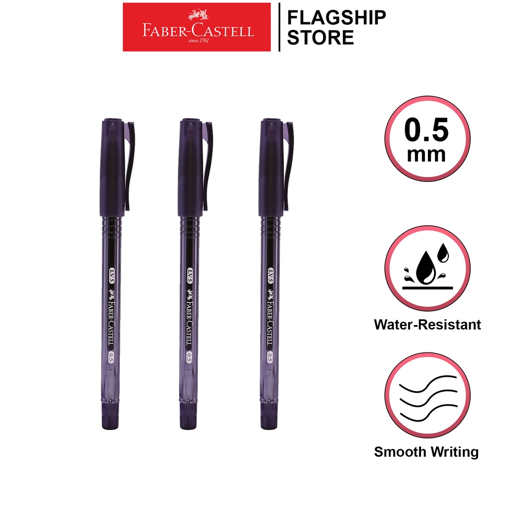 Faber-Castell LV5 Ballpen Black 3PCS [12SPLV5BLK3] | Shopee Philippines