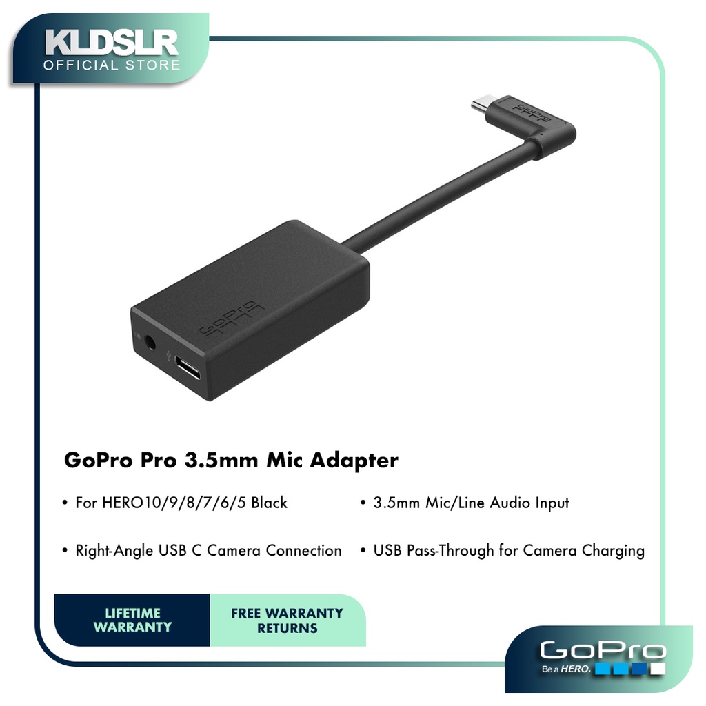 GoPro Pro 3.5mm Mic Adapter For GoPro HERO 5/6/7/8/9/10 Black | Shopee ...