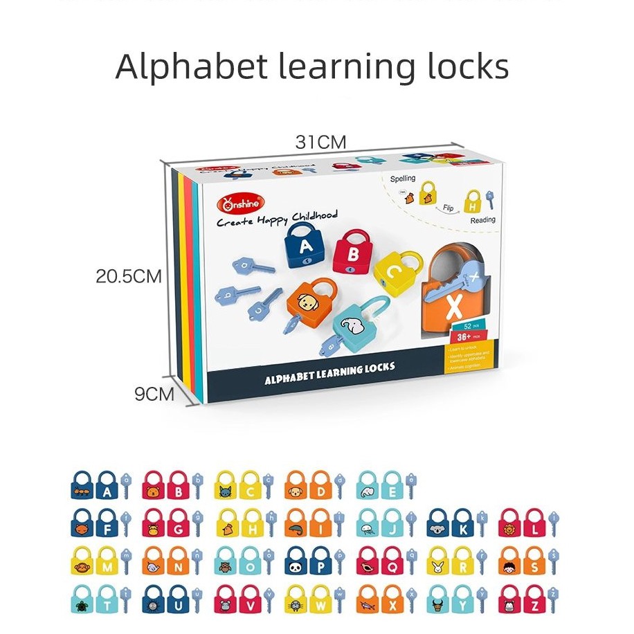 Browns Onshine Alphabet Learning Locks Child Friendly Toy Toy Lock Padlock | Shopee Philippines