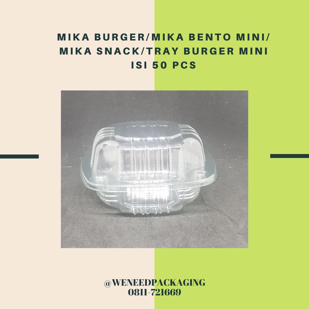 Mika Burger/Mika Bento Mini/Mika Snack/Mini Tray Burger contains 50 pcs ...