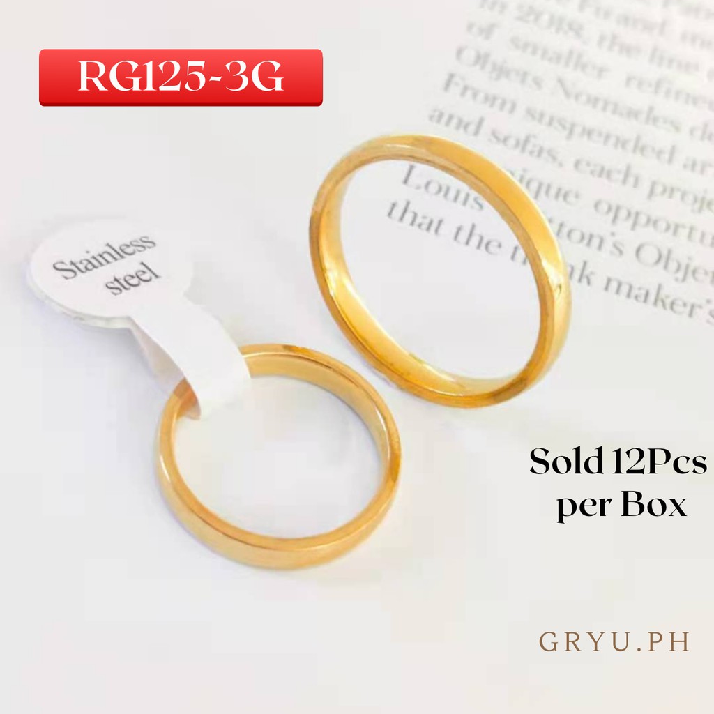 Gryu.ph 18K COUPLE WEDDING RING (12Pcs N' 1BOX) STAINLESS GOLD RING ...