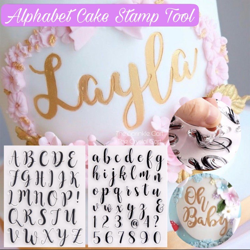 AshleyShop Alphabet Letter Cake Stamp Calligraphy Handwriting Embosser ...