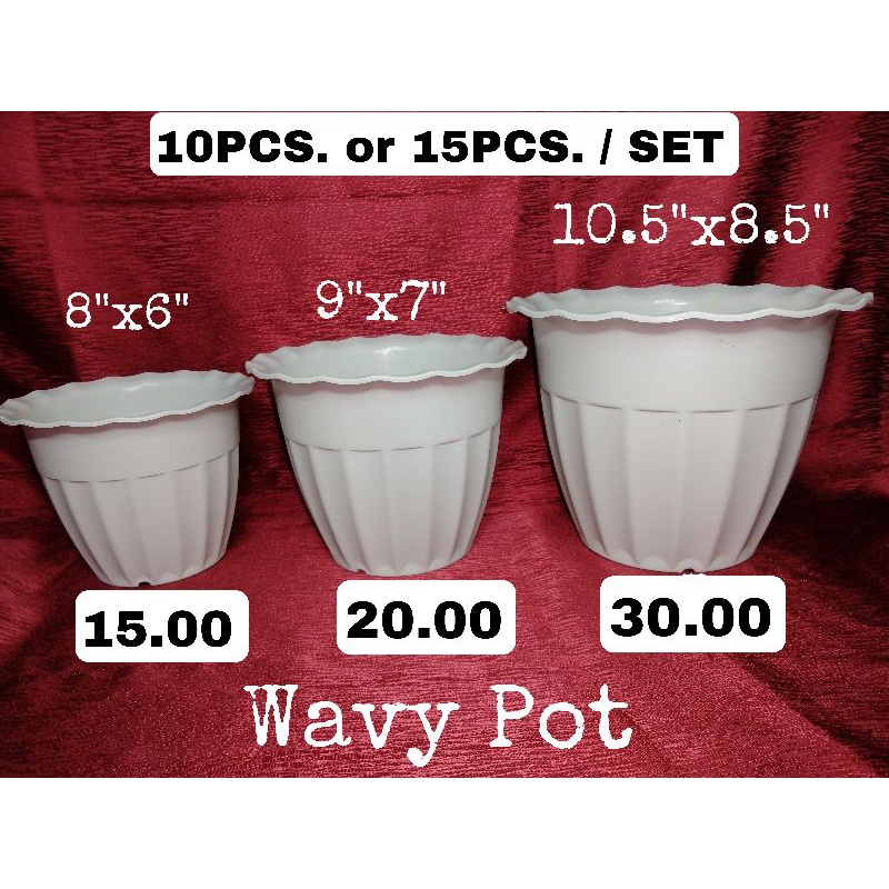 10PCS. or 15PCS. PER SET 15PESOS 20PESOS 30PESOS WAVY POT OFF WHITE ...