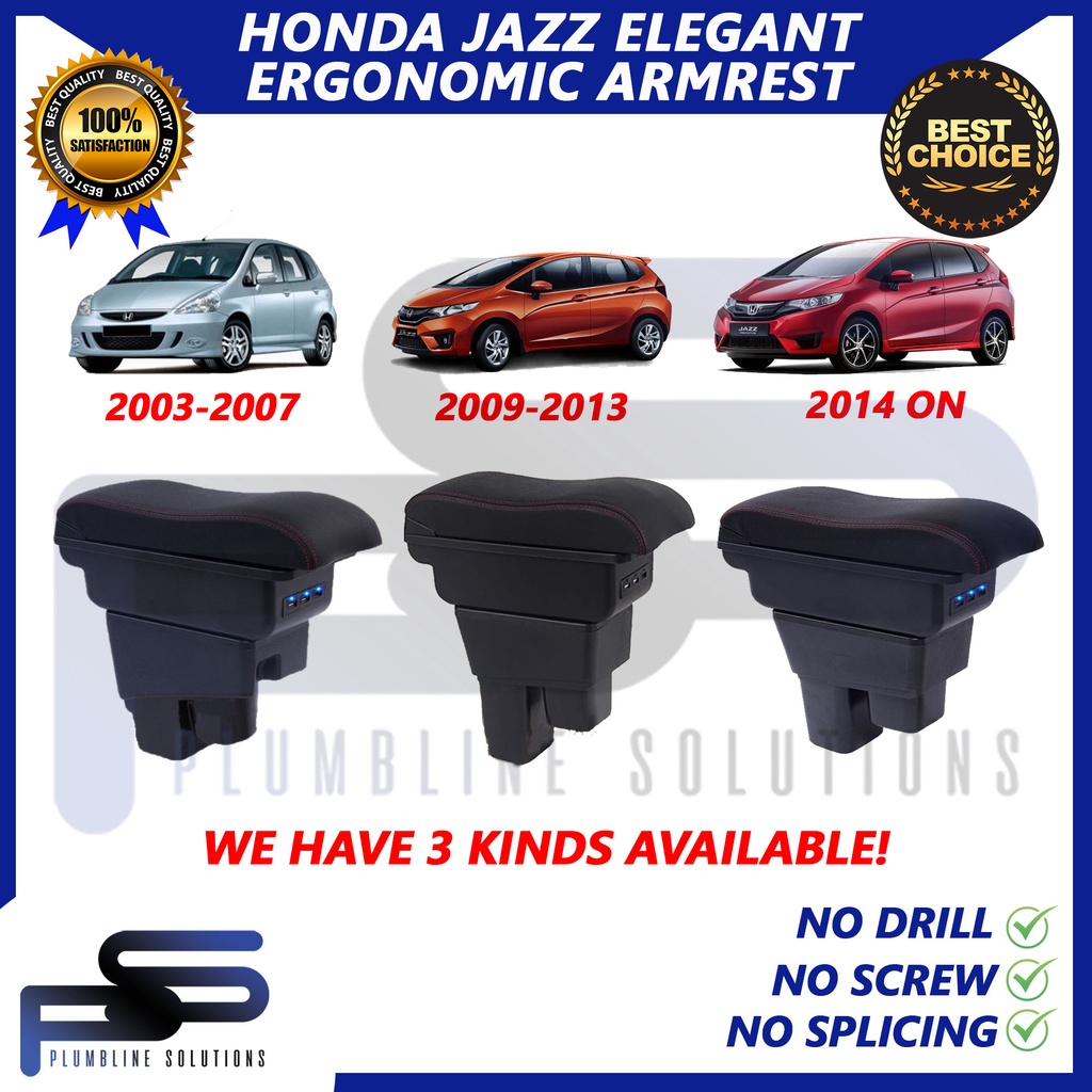 Honda Jazz 2003 - 2022 OEM Premium Armrest Double Layer Elegant Console ...