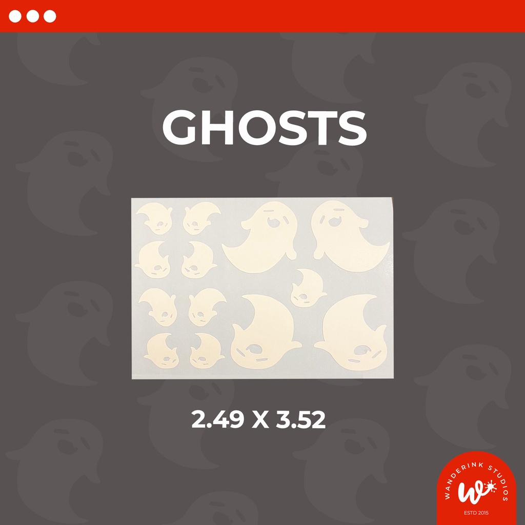Hutao Boo-tao Ghost Decal Stickers Gift Set Genshin Impact White ...