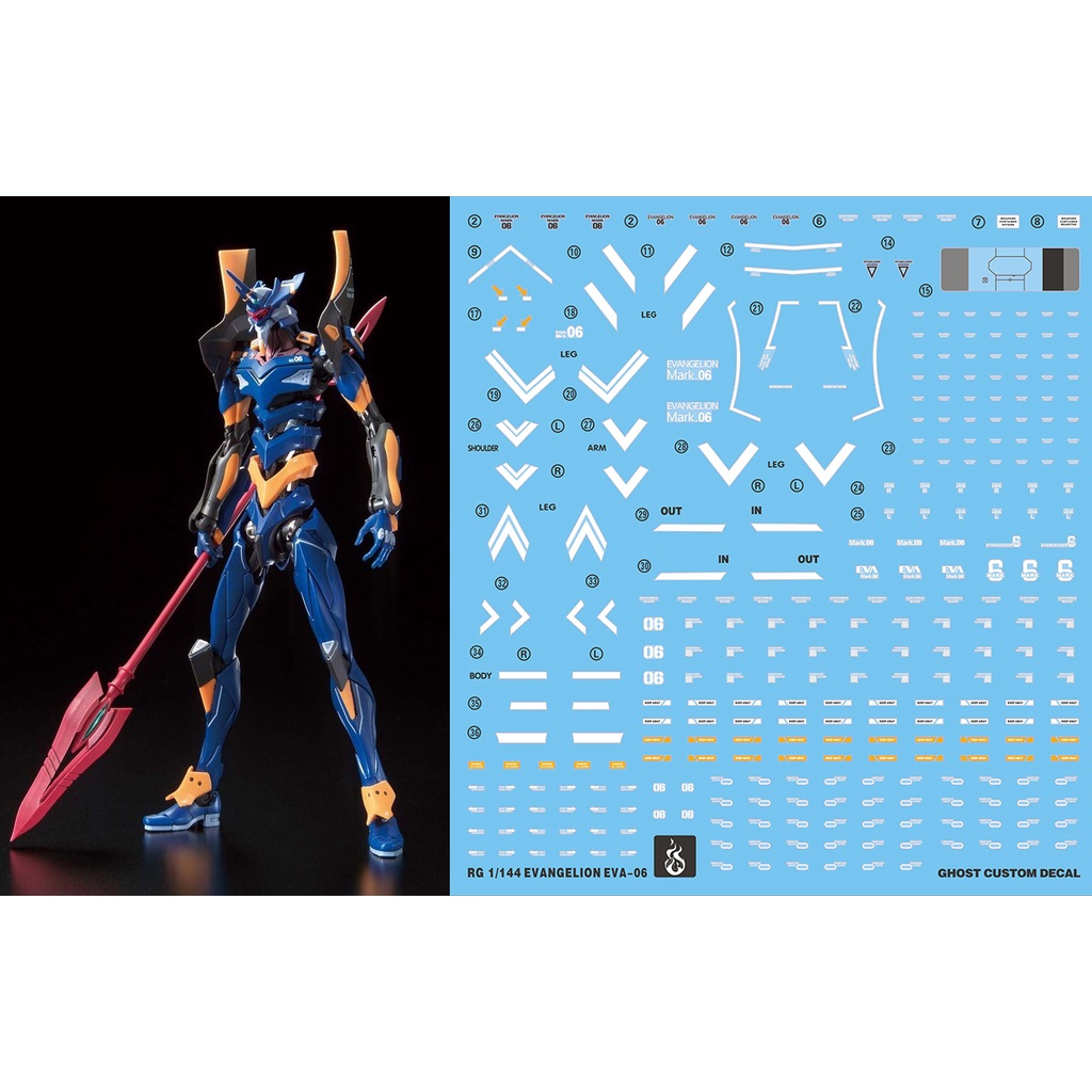 YAN GHOST RG EVA MK 6 Fluorescence Water Slide Decals | Shopee Philippines