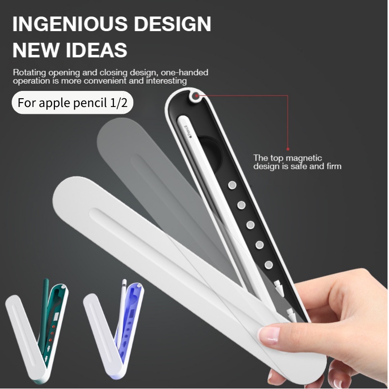 Portable Magnetic Rotation Apple Pencil Box Stylus Pen Cover Storage ...