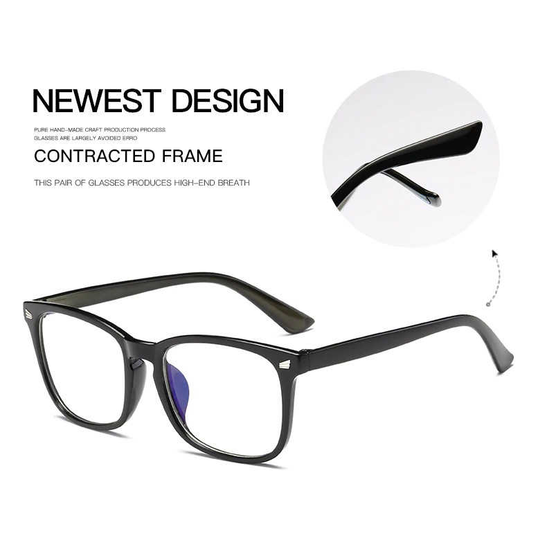 Unisex Square Anti Radiation Eyeglasses Computer Glasses Replaceable ...