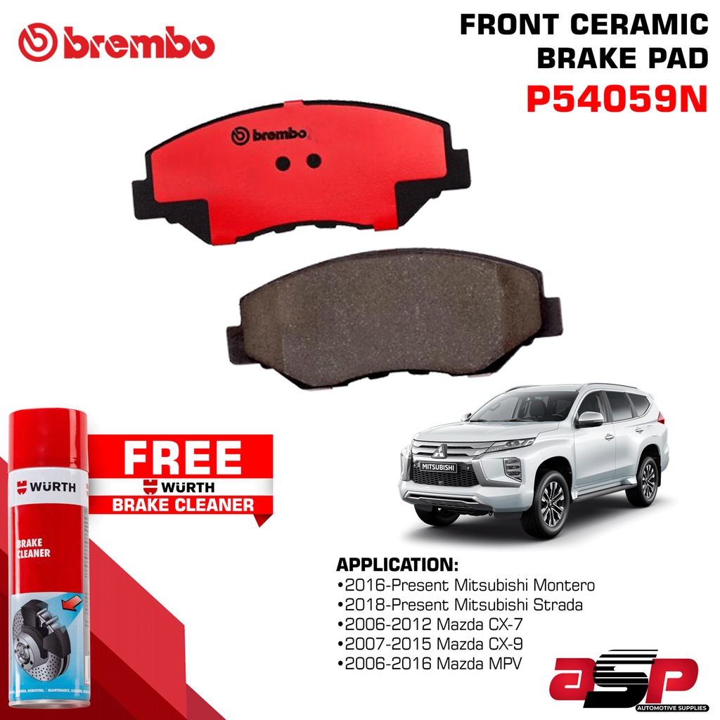 Front Brake Pads for 2016 - Present Mitsubishi Montero Sport - Brembo ...