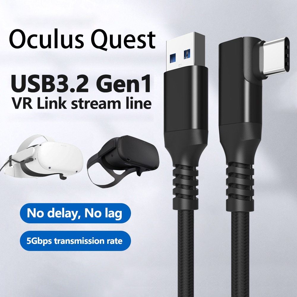 USB3.2 Gen1 VR Link Streaming Cable Elbow Charging Typc C Cable 3m 5m USB3.2 Gen2 Data Transfer ...