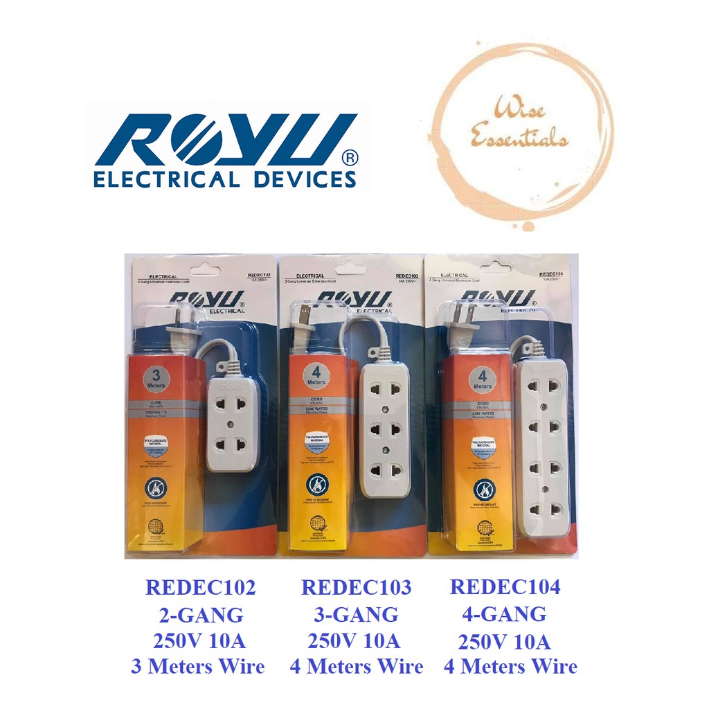 ROYU 2, 3, 4 Gang Universal Extension Outlet | Shopee Philippines