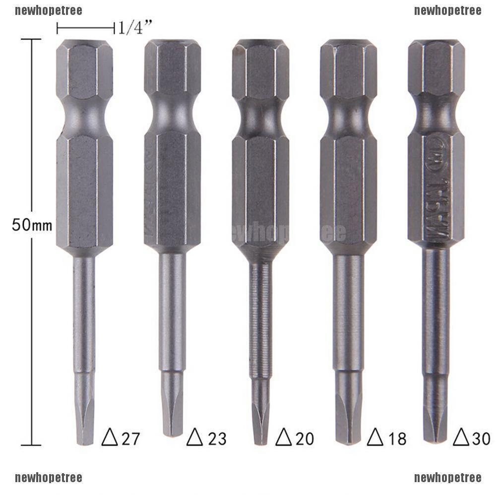 NTPH 5 Pcs /Set Magnetic Triangle Head Screwdriver Bits S2 Steel 1/4 ...